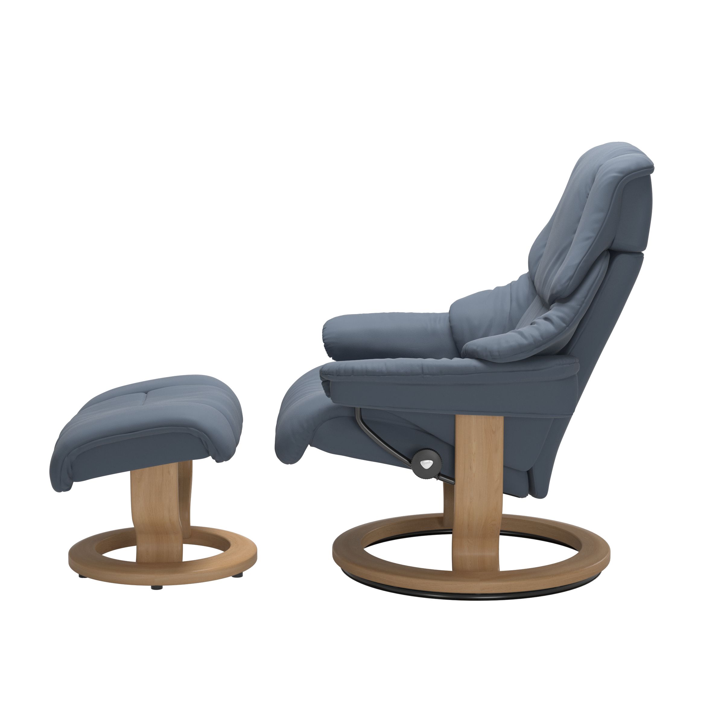 Stressless Reno Sparrow Blue Large Recliner | Caseys Furniture