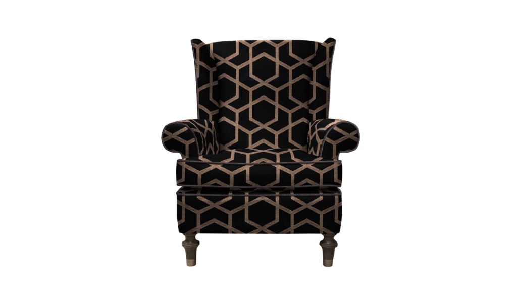 Duresta Harvard Wing Chair Fitzgerald Black Gold | Caseys Furniture