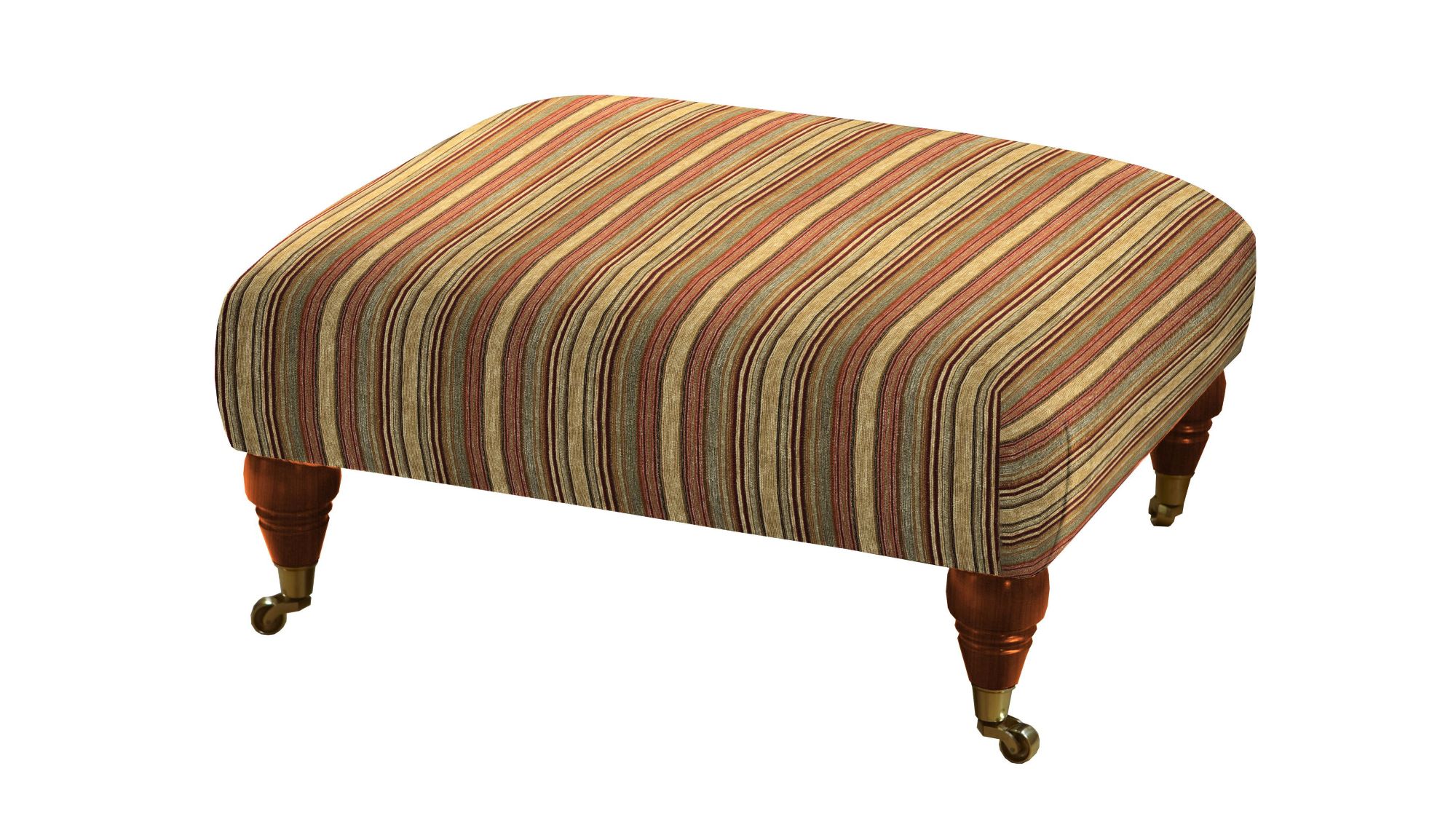 Parker Knoll Mosely Footstool Baslow Stripe Gold | Caseys Furniture