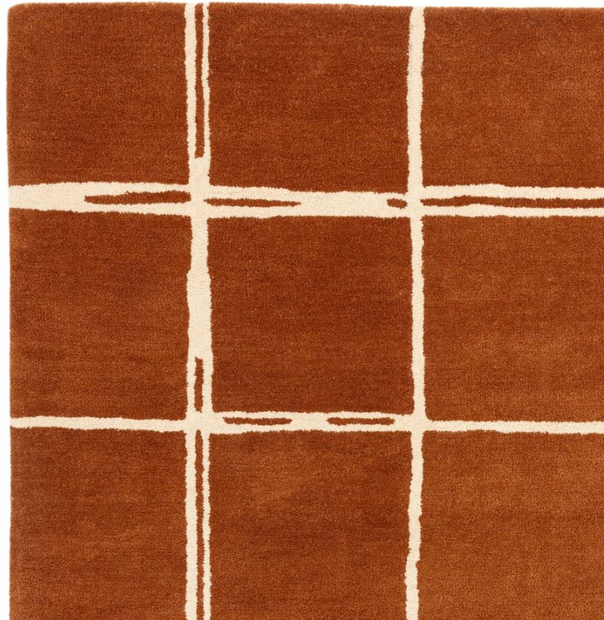 Albany Rug Grid Rust | Caseys Furniture