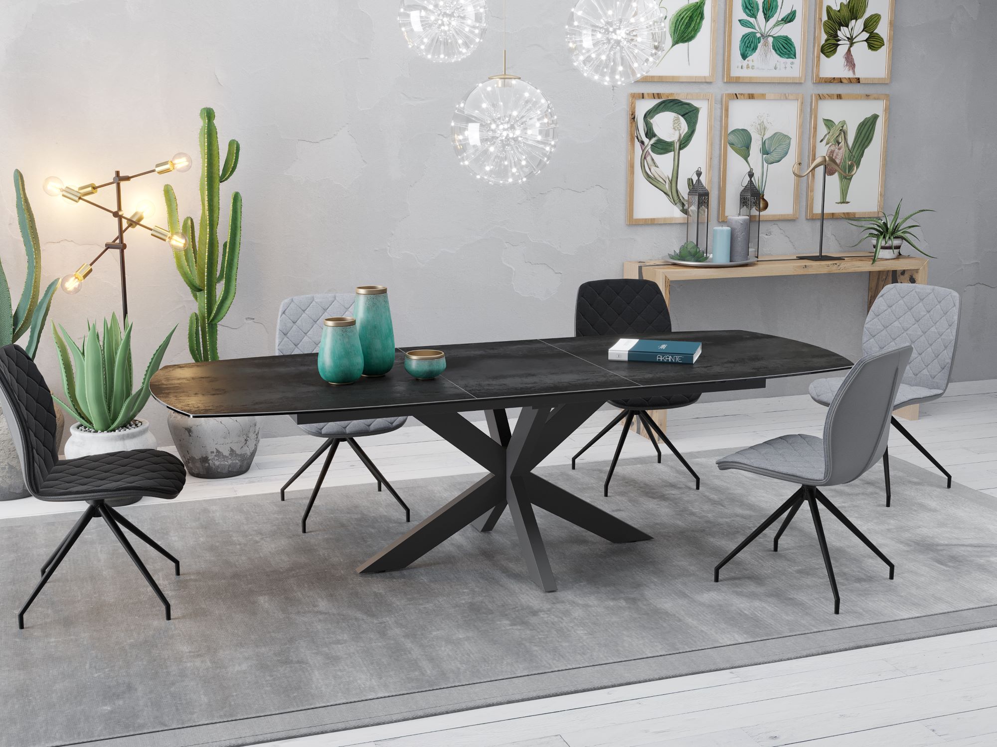 Astra Extending Dining Table Titanium | Caseys Furniture