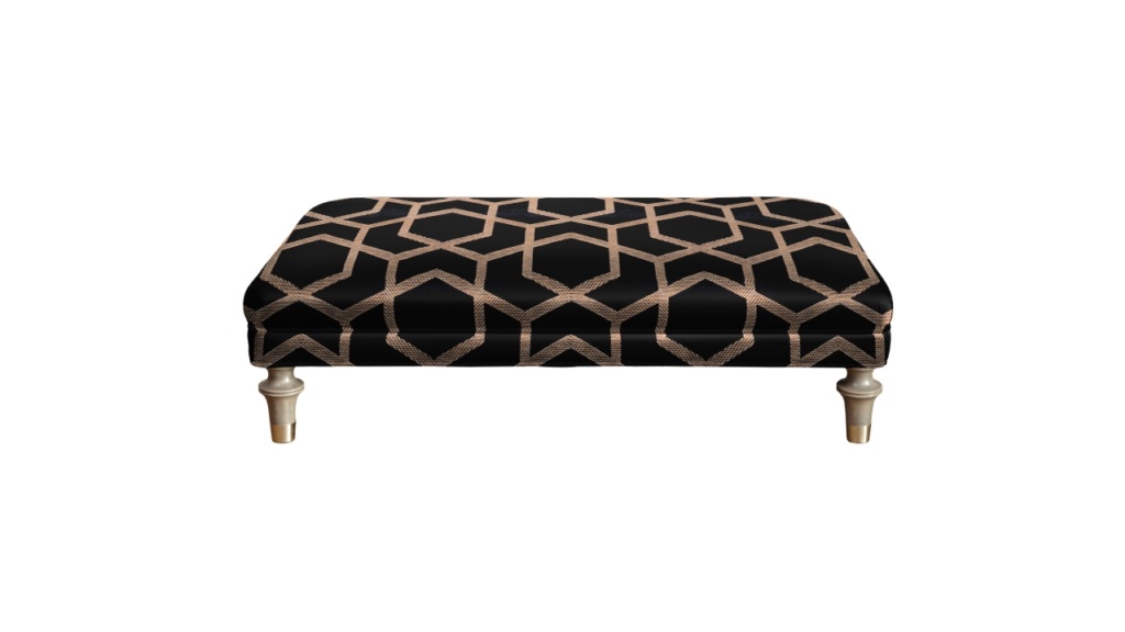 Duresta Harvard Footstool Fitzgerald Black Gold | Caseys Furniture